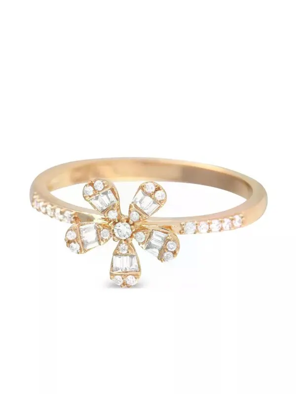 LB EXCLUSIVE 14kt Yellow Diamond Flower Ring - Gold