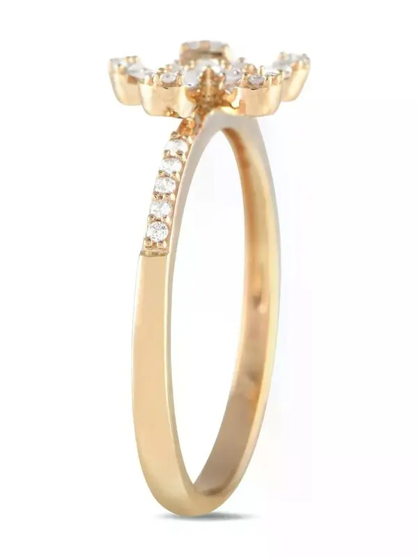 LB EXCLUSIVE 14kt Yellow Diamond Flower Ring