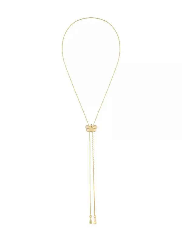 SUSAN CAPLAN 1980s Butterfly Lariat Necklace - Gold