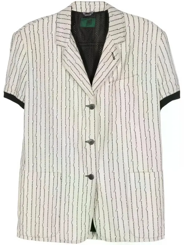 JEAN PAUL GAULTIER 1990s Bone-motif Striped Jacket - Neutrals