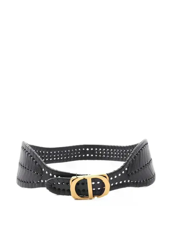 Dior Montaigne Leather Belt - Black