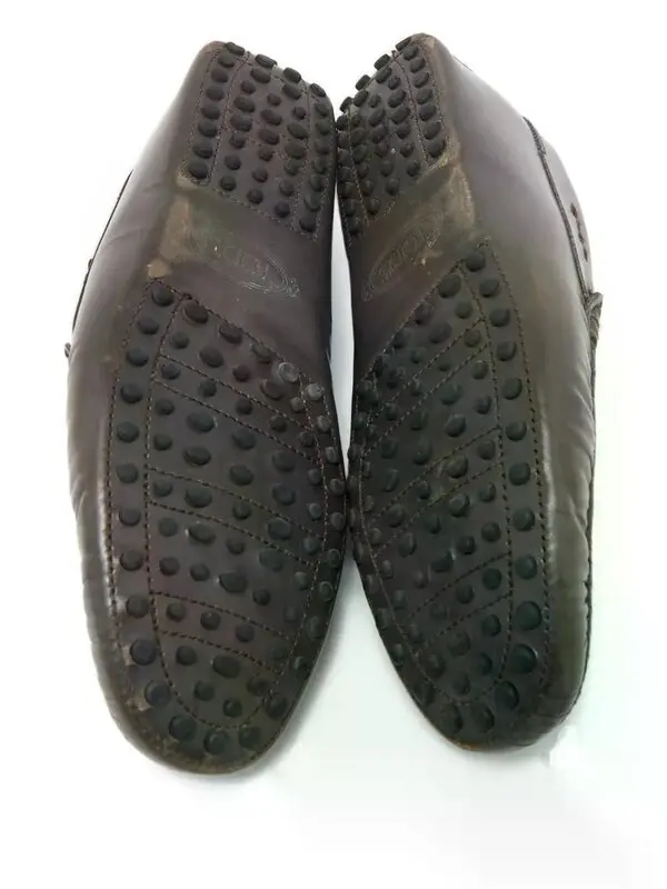 TOD'S Pebble-leather Detail Loafers - Brown