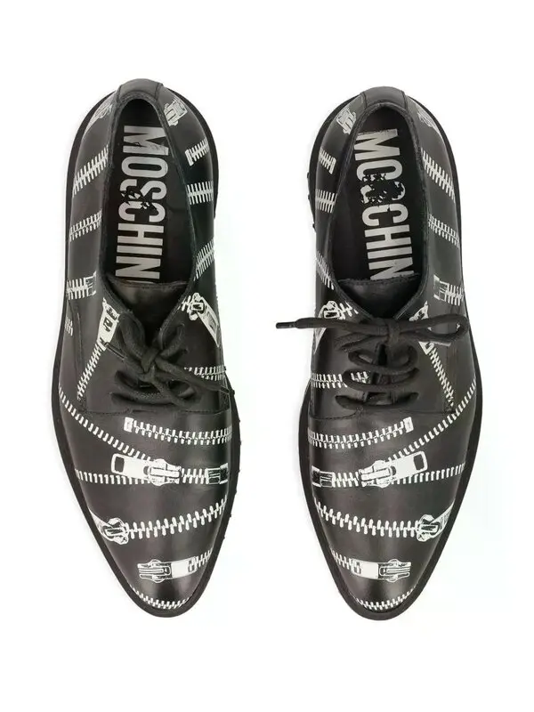 Moschino Zip-print Derby Shoes