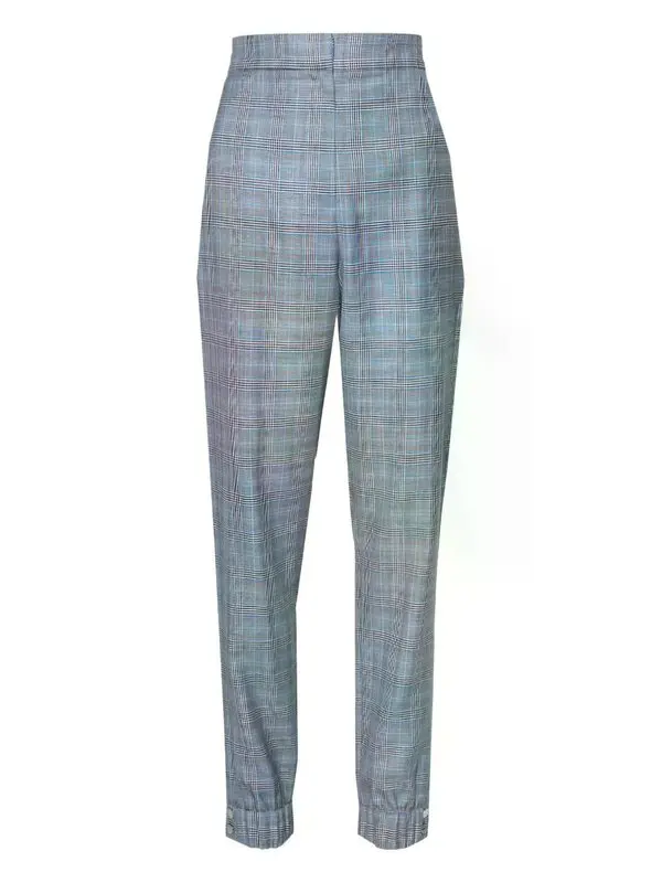 Tibi Plaid Banded-cuff Trousers