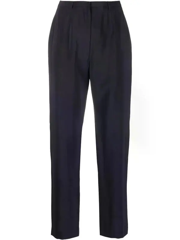 Giorgio Armani 1990s Slim-cut Wool-blend Trousers - Blue