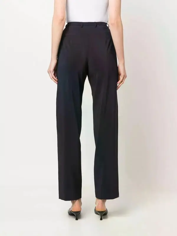 Giorgio Armani 1990s Slim-cut Wool-blend Trousers - Blue