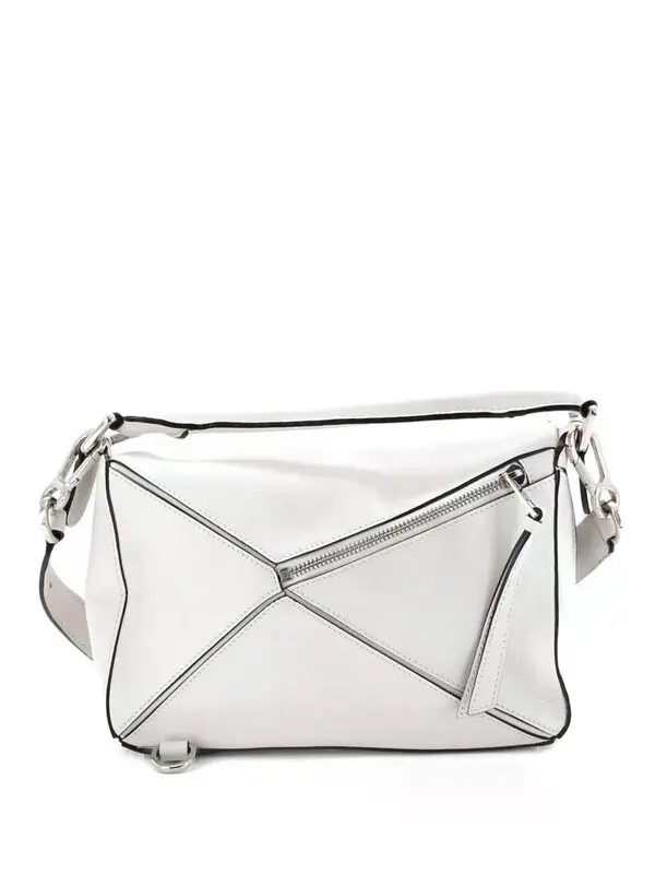 Loewe Puzzle Leather Small Satchel - White