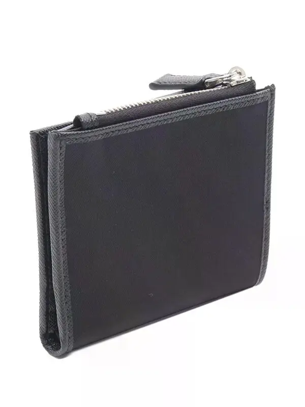 Prada 2013-2025 Saffiano-trimmed Tessuto Zip Bifold Wallet Small Wallets