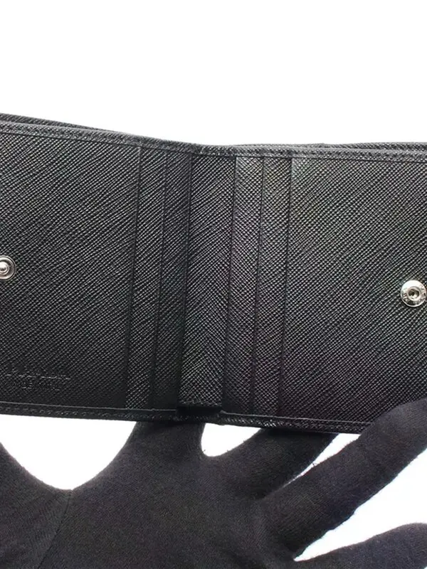 Prada 2013-2025 Saffiano-trimmed Tessuto Zip Bifold Wallet Small Wallets