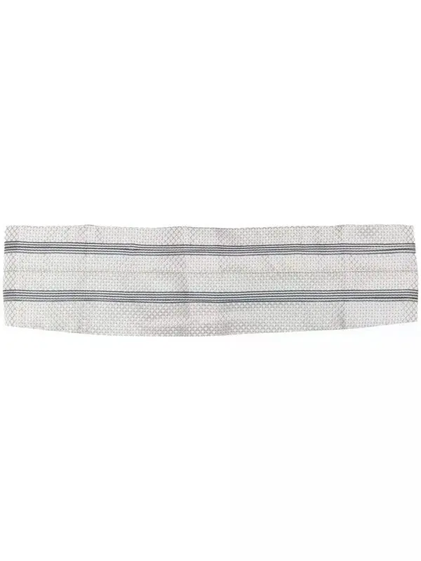 Versace 1990s Stripe-print Silk Cummerbund - Grey