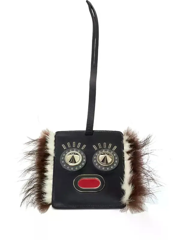 Fendi Fur Monster Eye Luggage Charm - Black