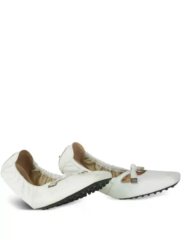 TOD'S Leather Ballet Flats - White