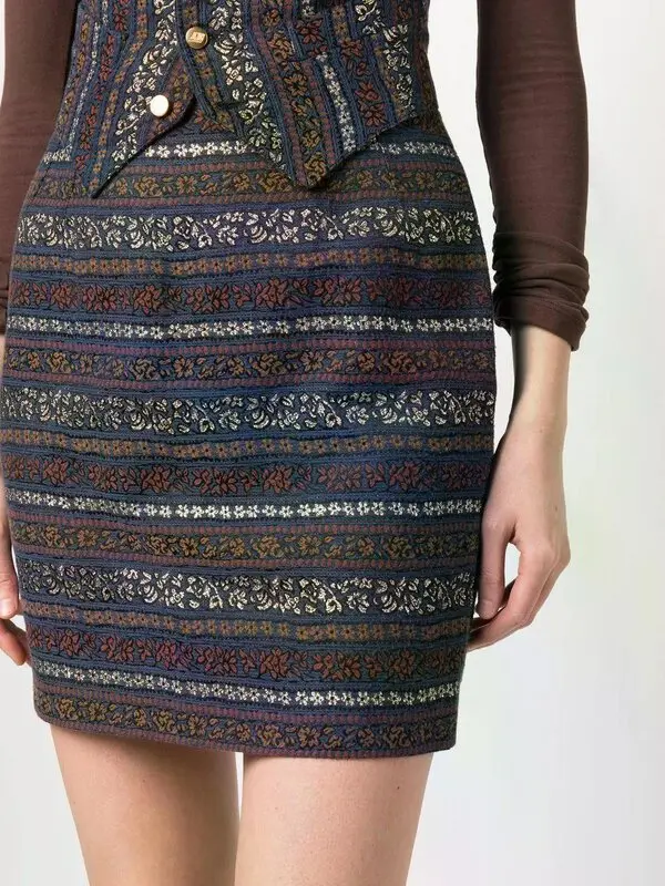 JEAN PAUL GAULTIER 1990s Patterned Jacquard Skirt