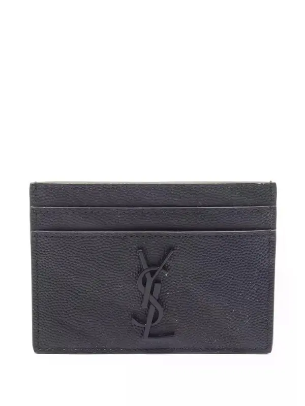 Saint Laurent 2020s Cassandra Logo Card Case - Black