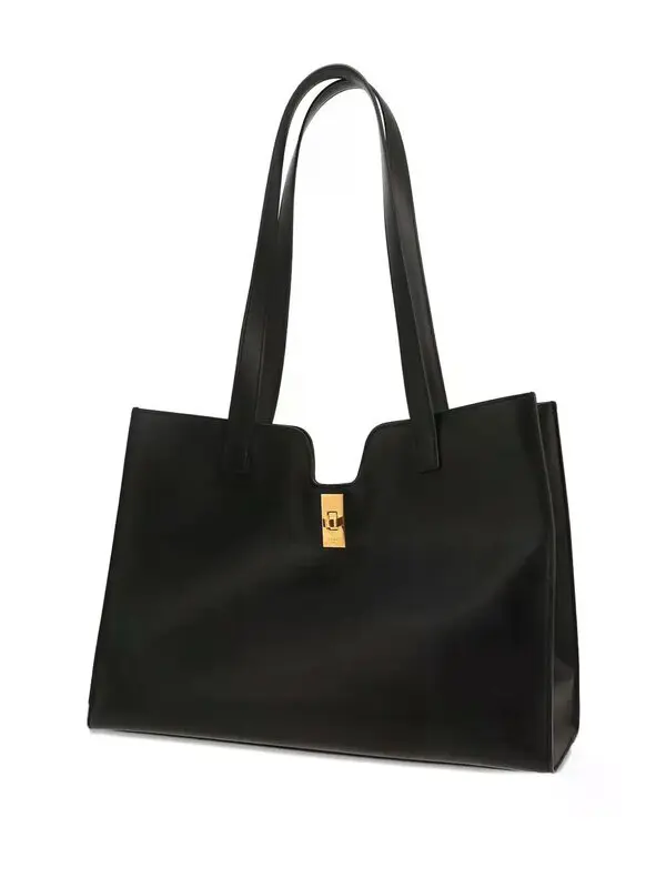 Celine Cabas 16 Leather Shoulder Bag - Black