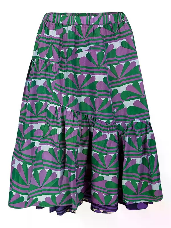Marc Jacobs Vintage Ruffled Printed Midi Skirt