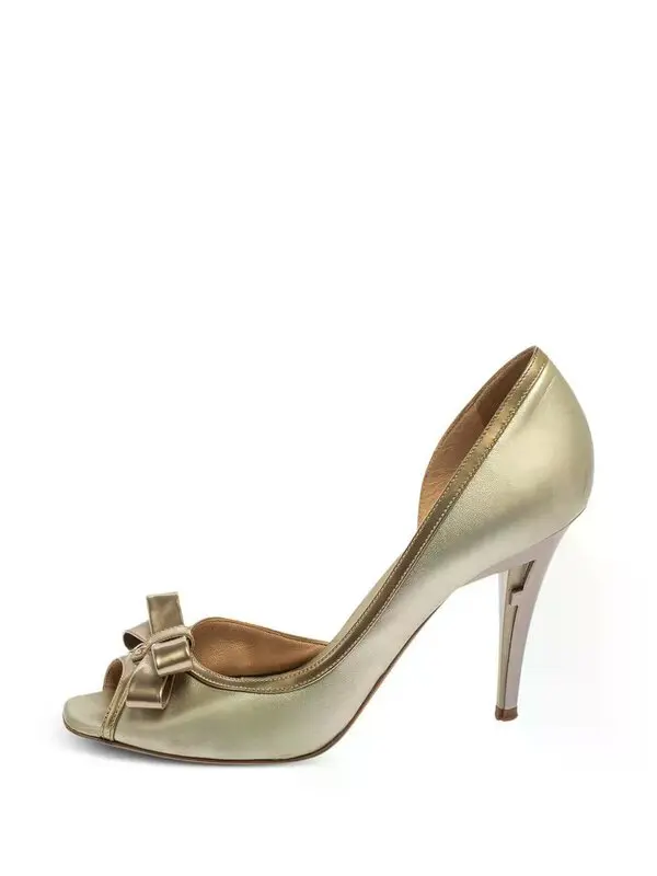 Fendi 100mm Peep-toe Bow-detail Pumps