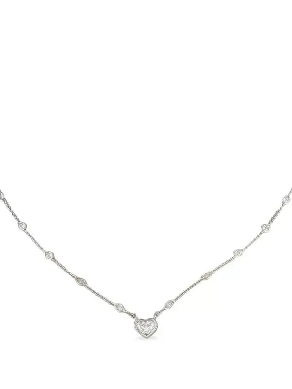 LB EXCLUSIVE 18kt White Gold Heart Diamond Necklace - Silver