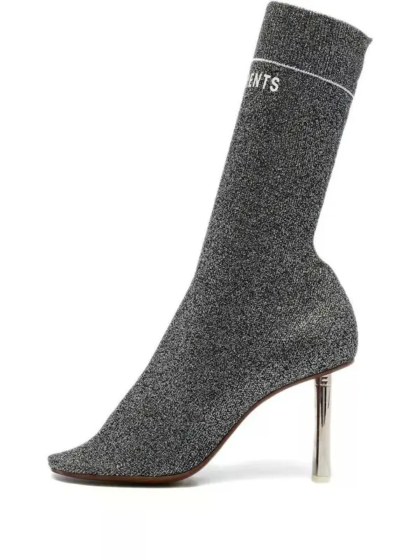 Vetements 90mm Metallic Sock Boots - Black