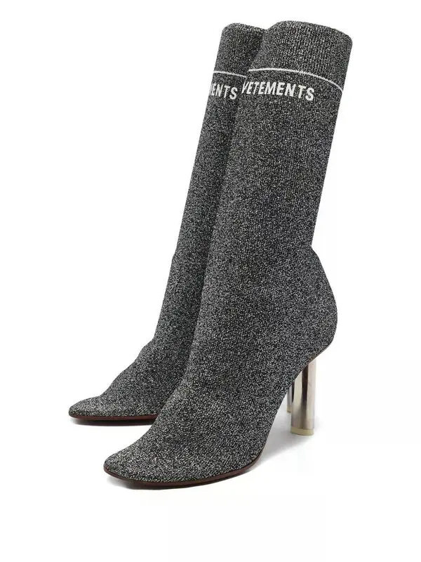 Vetements 90mm Metallic Sock Boots - Black