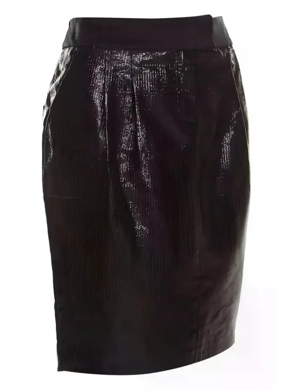Escada Metallic Pencil Midi Skirt