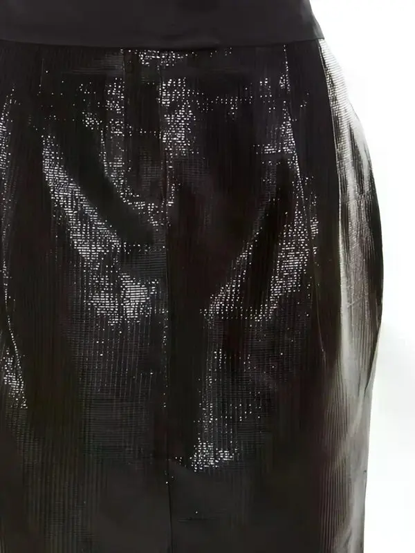 Escada Metallic Pencil Midi Skirt