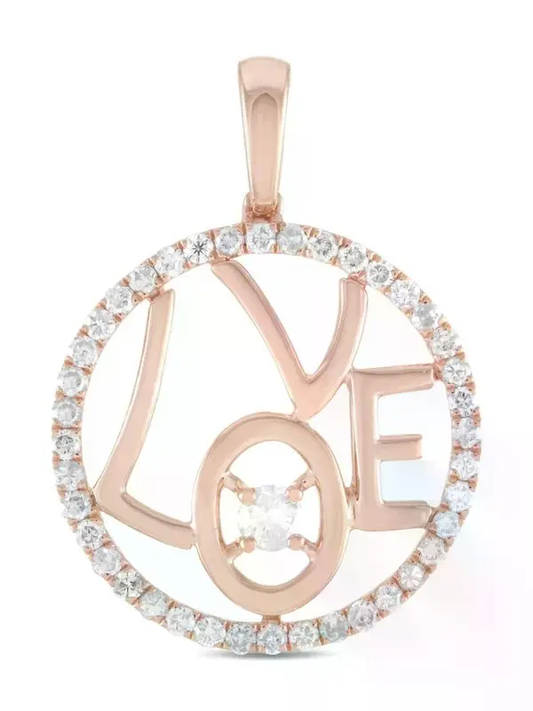 LB EXCLUSIVE 14k Rose Gold Diamond Love Pendant - Pink