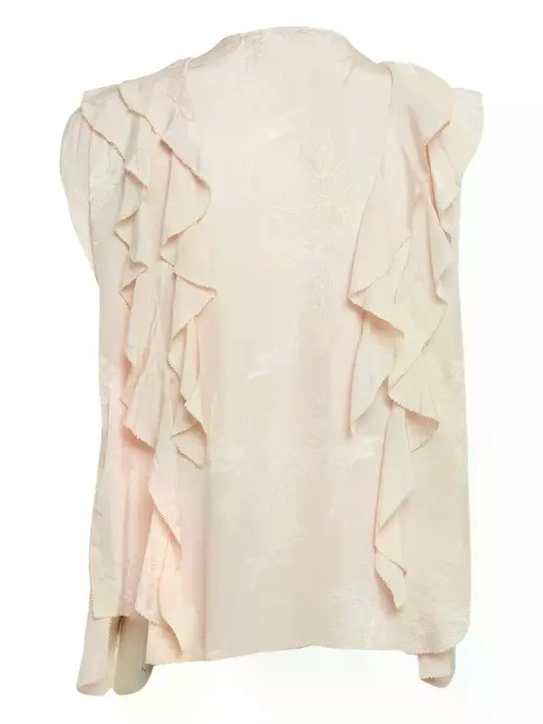 Zadig&Voltaire Ruffle-detail Floral Silk Blouse