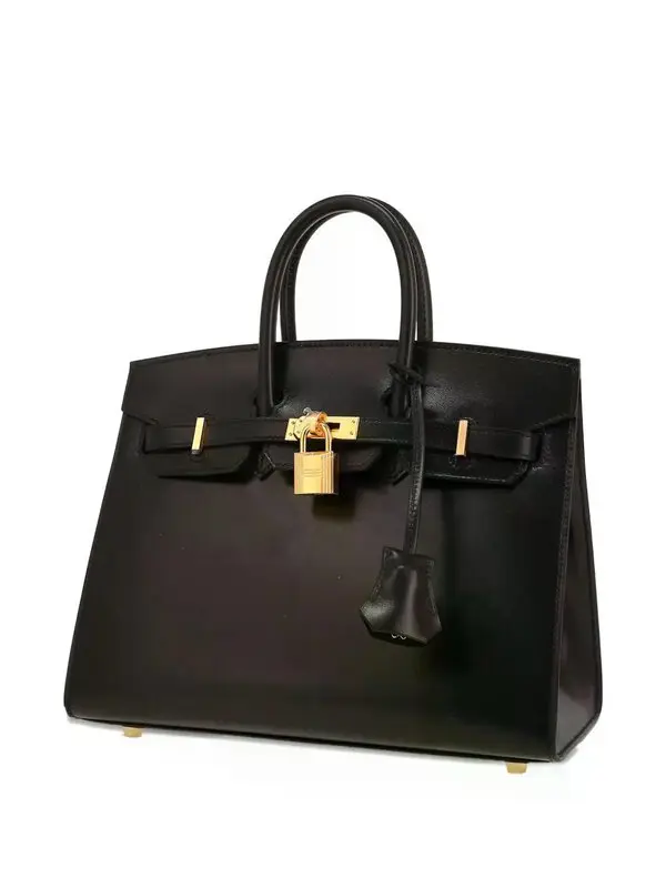 Hermès 2025 Birkin 25 Leather Tote Bag - Black
