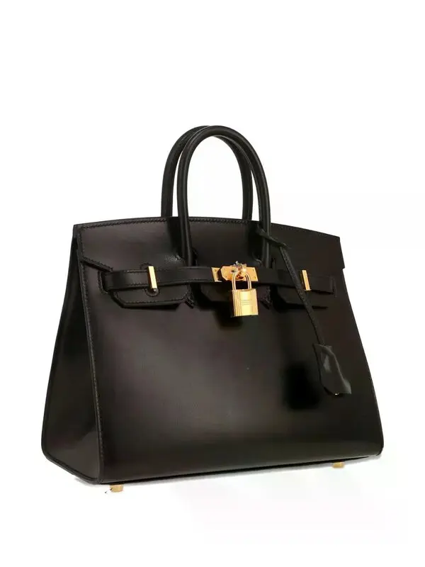 Hermès 2025 Birkin 25 Leather Tote Bag - Black