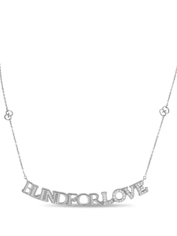 Gucci 18k White Gold Blind For Love Diamond Necklace - Silver