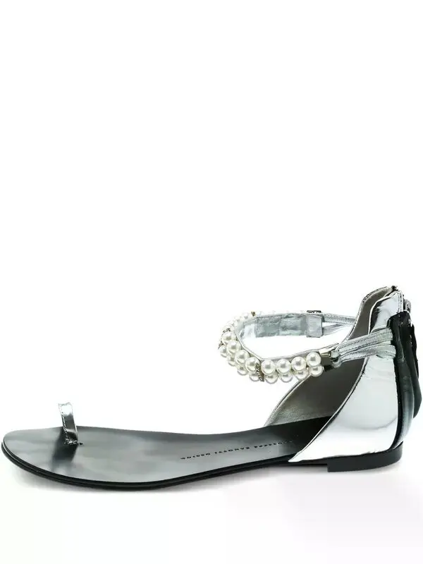GIUSEPPE ZANOTTI Leather Flat Sandals
