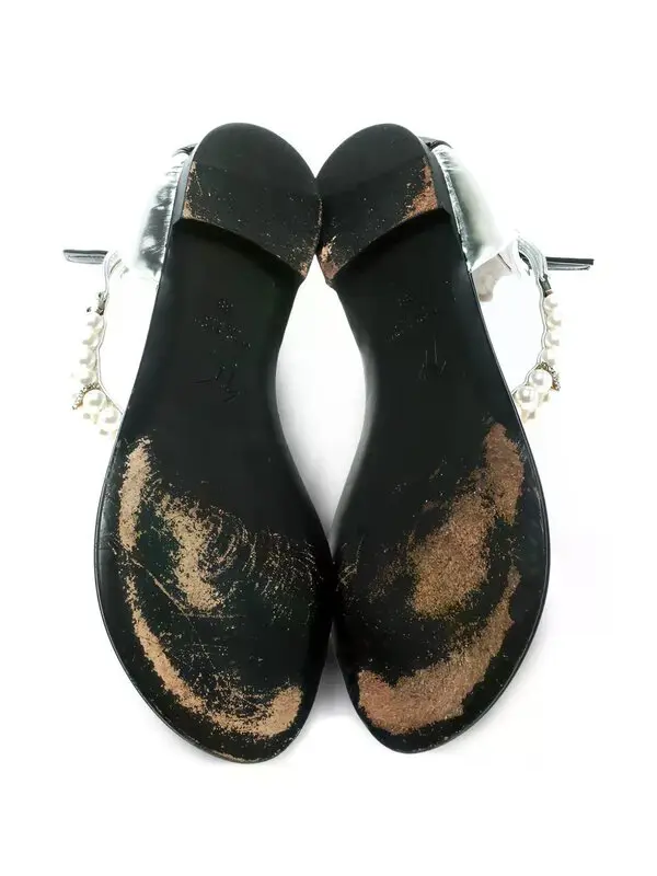 GIUSEPPE ZANOTTI Leather Flat Sandals