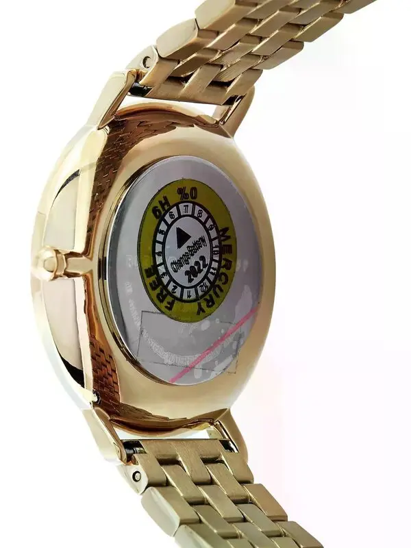 Rebecca Minkoff Major 35mm Watch With Crystal-encrusted Bezel And Link Bracelet - Gold