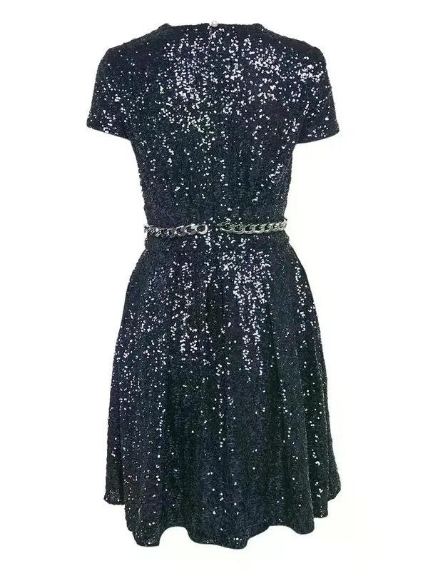 INGIE PARIS Sequinned Chain-belt Mini Dress