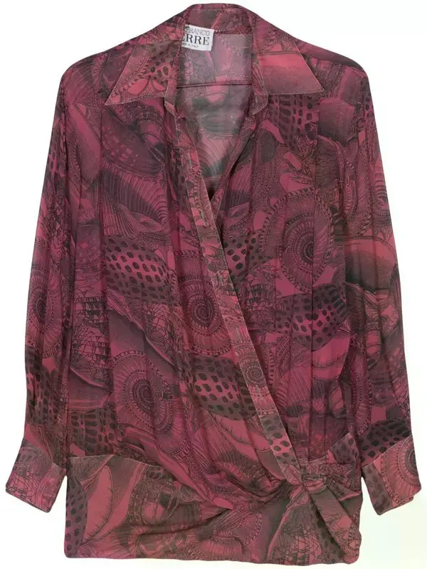 Gianfranco Ferre 2000s Graphic-print Silk Shirt