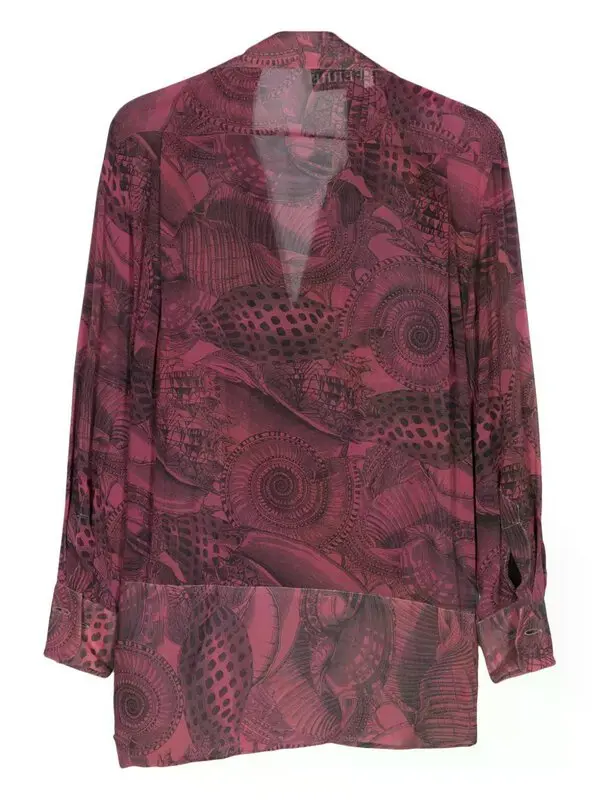Gianfranco Ferre 2000s Graphic-print Silk Shirt