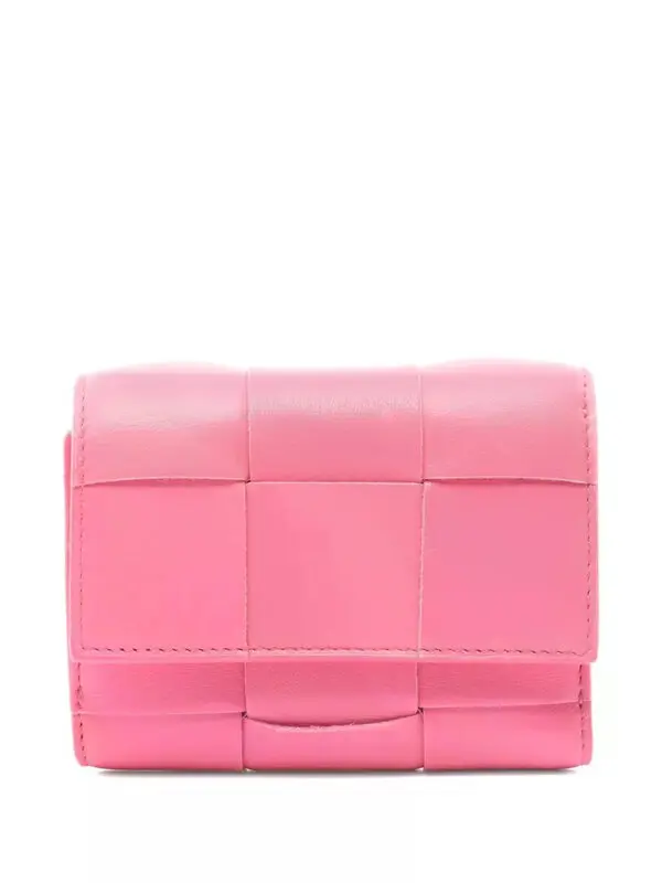 Bottega Veneta 2020s Small Cassette Maxi Intrecciato Wallet - Pink