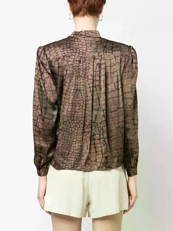 Valentino Garavani 1980s Geometric-print Silk Blouse