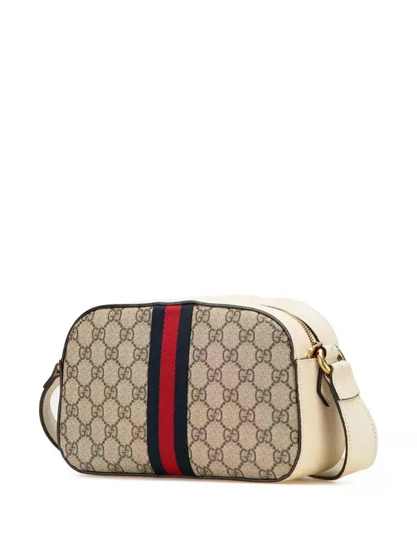 Gucci Small Gg Supreme Ophidia Camera Crossbody Bag - Brown