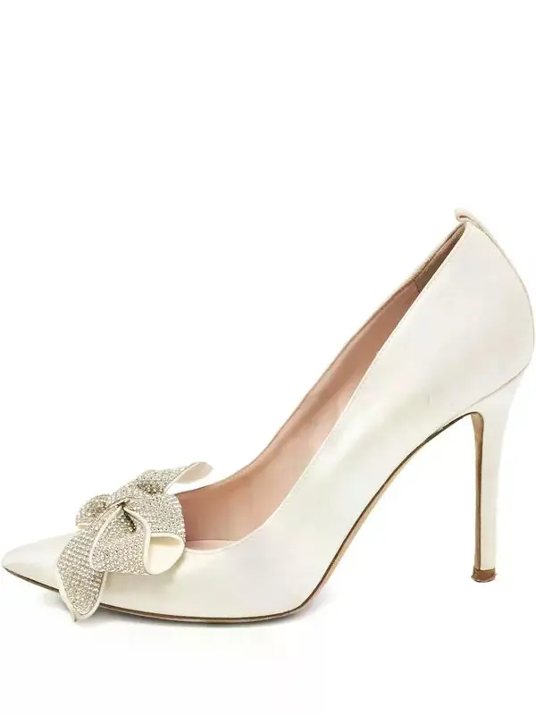 Sjp By Sarah Jessica Parker Rhinestone-bow Embellished Pumps - White