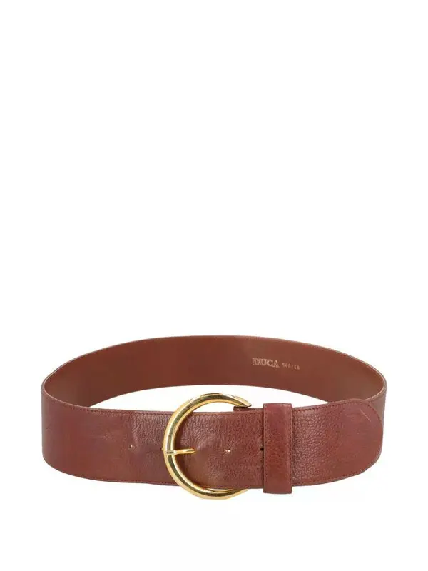Vintage Leather Buckle Belt - Brown