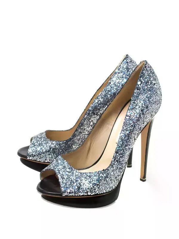 NICHOLAS KIRKWOOD 130mm Glittered Peep-toe Pumps