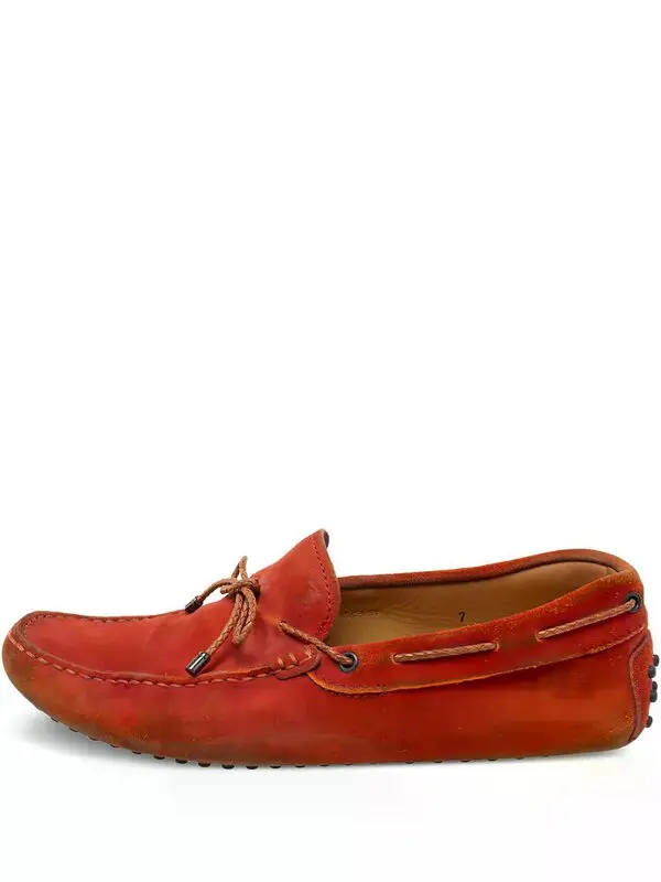 TOD'S Suede Moccasin Loafers - Orange