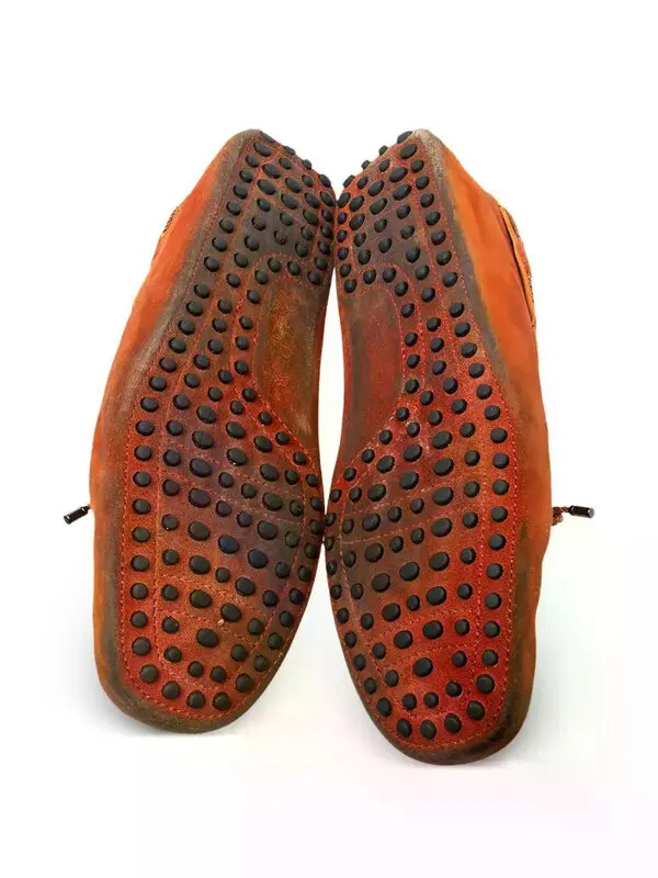 TOD'S Suede Moccasin Loafers - Orange