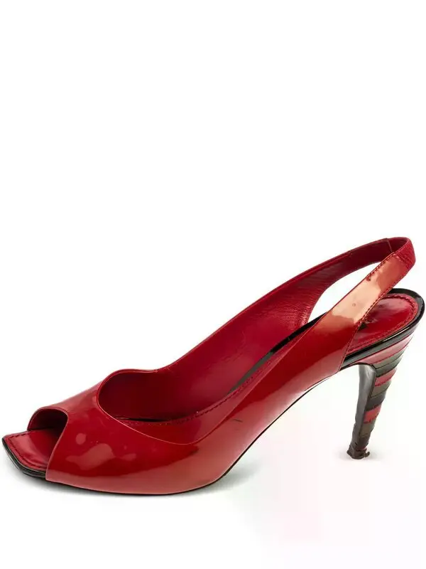 LOUIS VUITTON 100mm Leather Slingback Pumps - Red