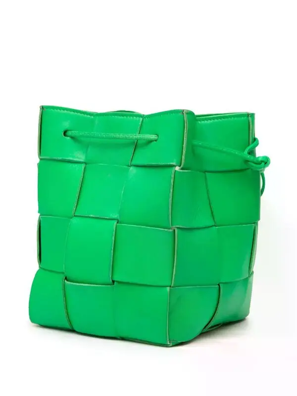 Bottega Veneta Small Nappa Maxi Intrecciato Cassette Bucket Bag - Green