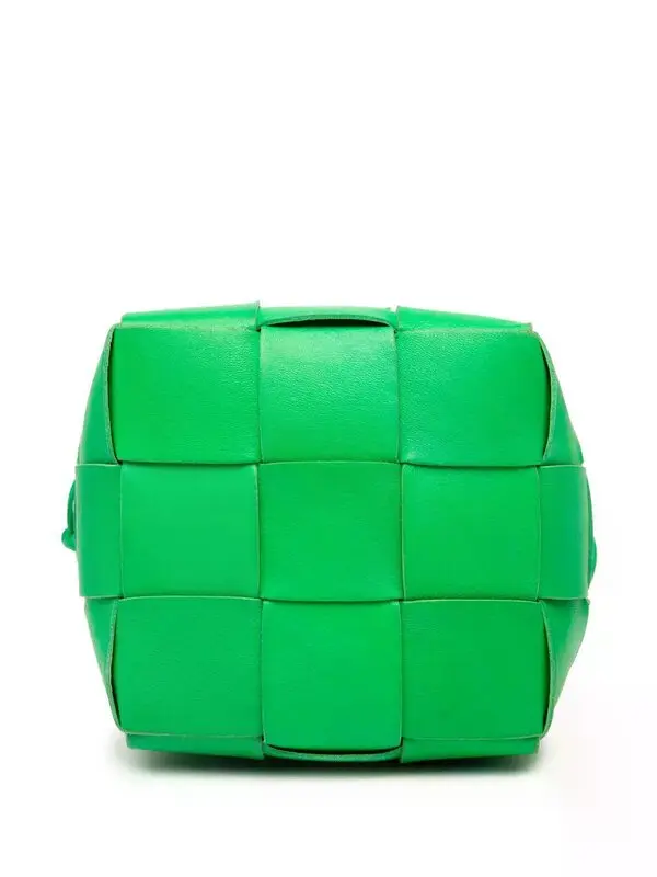 Bottega Veneta Small Nappa Maxi Intrecciato Cassette Bucket Bag - Green