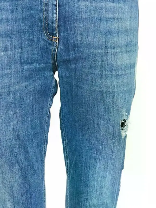 Elisabetta Franchi Distressed Frayed Hem Jeans