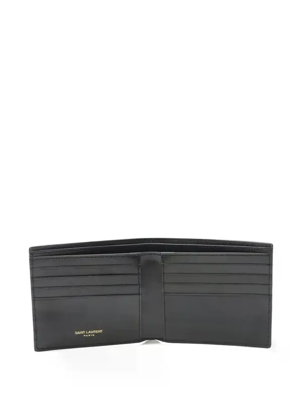Saint Laurent Cassandre Bi-fold Leather Wallet - Black